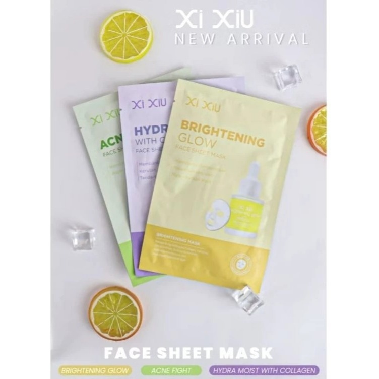Jual XI XIU FACE SHEET MASK (BRIGHTENING,HYDRA MOIST,ACNE FIGHT) 22ML ...