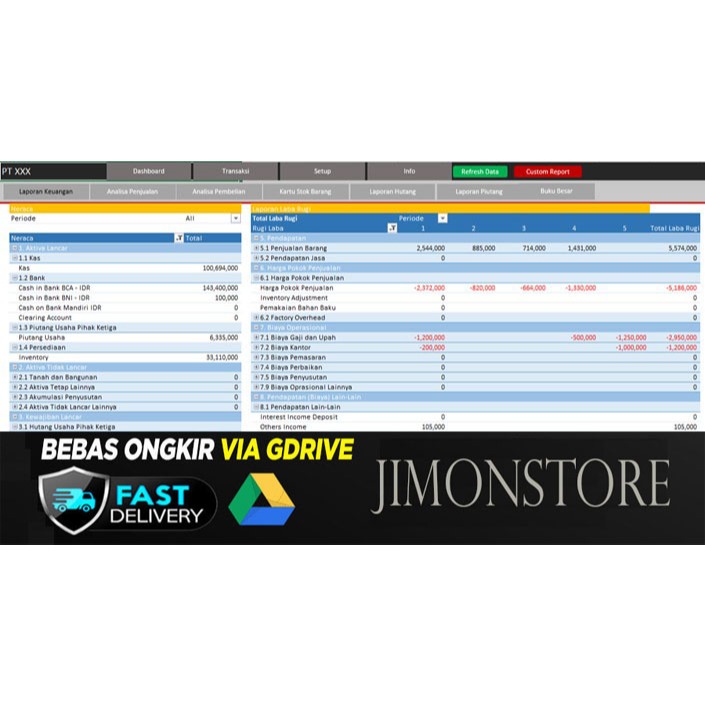 Jual Template Laporan Keuangan untuk Pembukuan UMKM - Aplikasi ...
