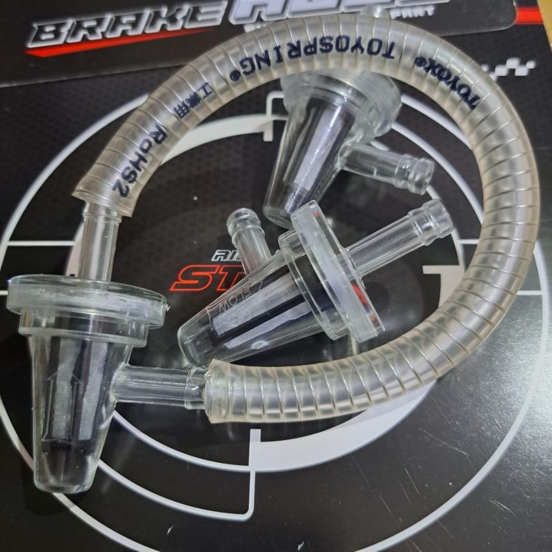 Jual Filter bensin transparan model L bening set selang toyok 30cm ...