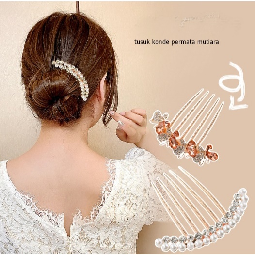Jual Sirkam Rambut Tusuk Konde wanita permata mutiara mewah bandung ...