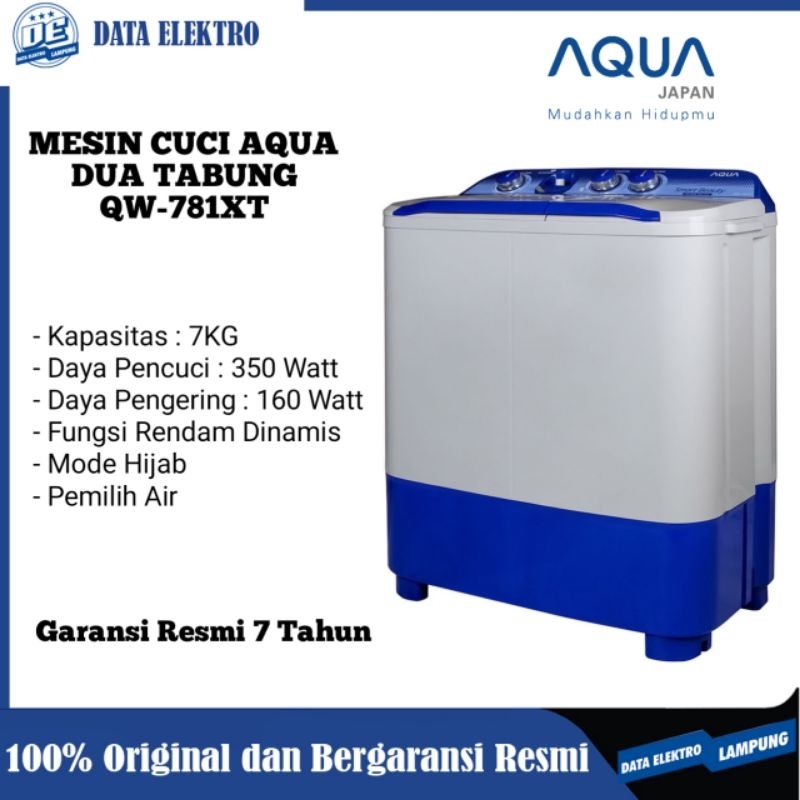 Jual Mesin Cuci Aqua 7KG 2 Tabung QW-781XT/760xt GARANSI RESMI | Shopee Indonesia