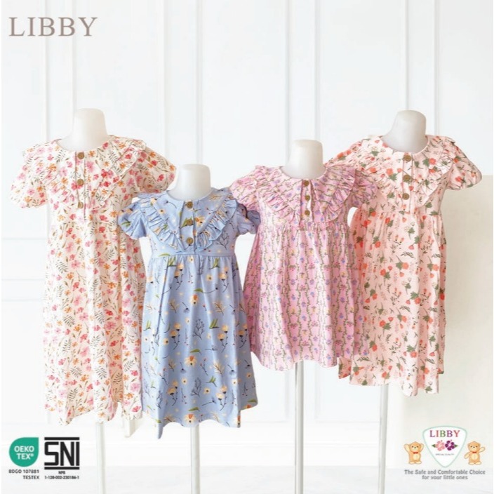 Jual Libby Anna Dress 1-8 Tahun Dress Collar Ruffle Puffy Anak Perempuan Earth Series CBKS ...