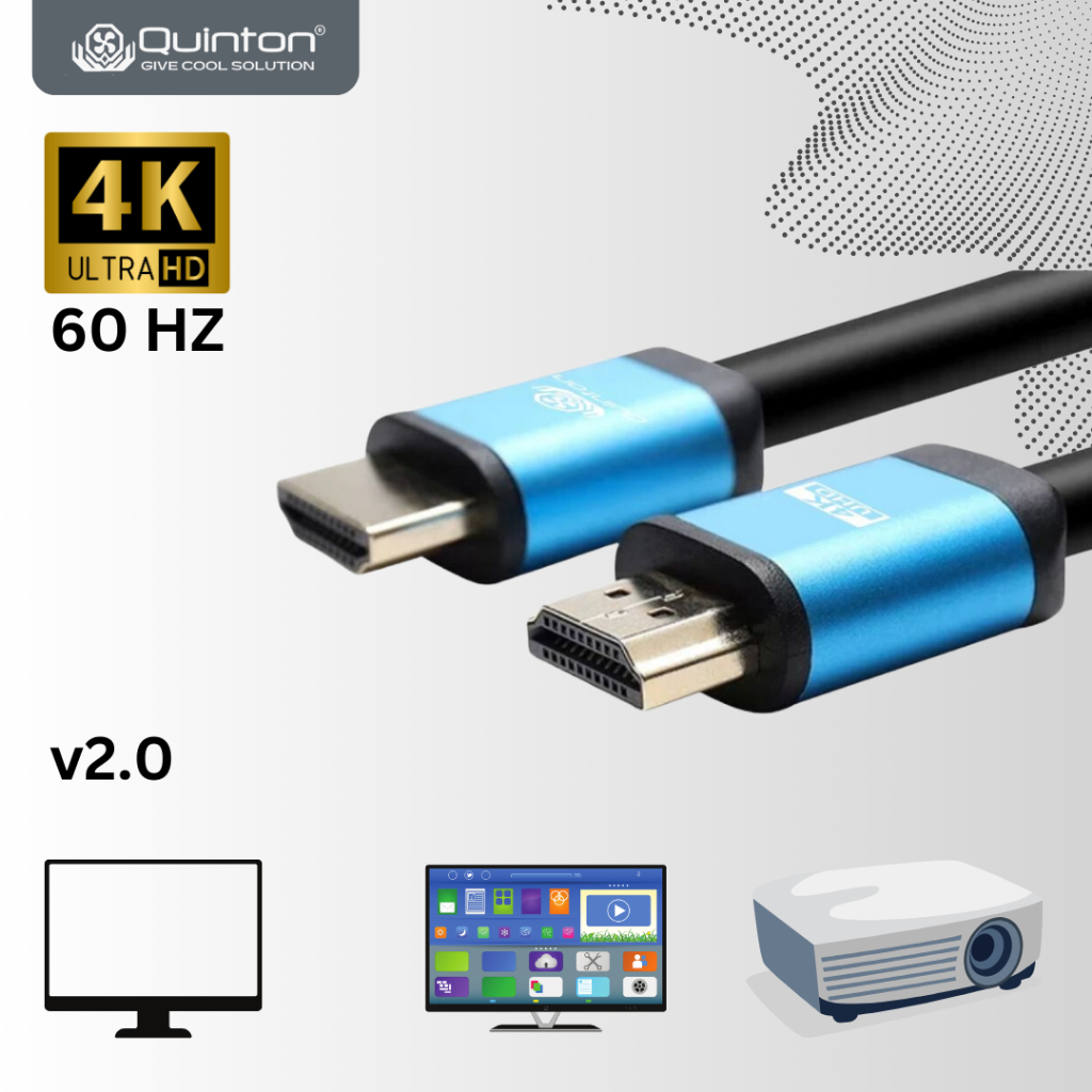 Jual Quinton Kabel HDTV 4K 60hz V2.0 19+1pin high speed 3D 10m -25m ...