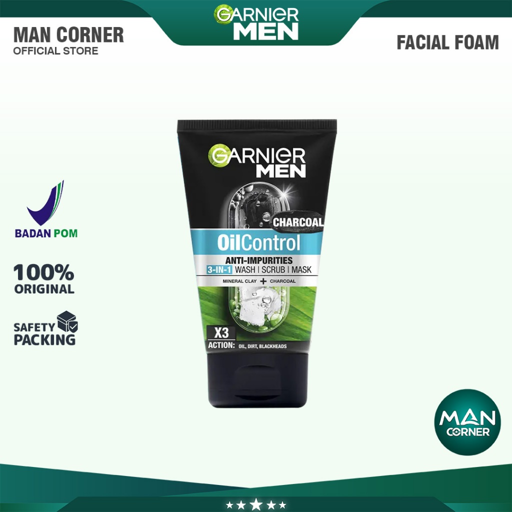 Jual Garnier Men Oil Control 3 In 1 Charcoal Foam | Man Corner | Shopee ...
