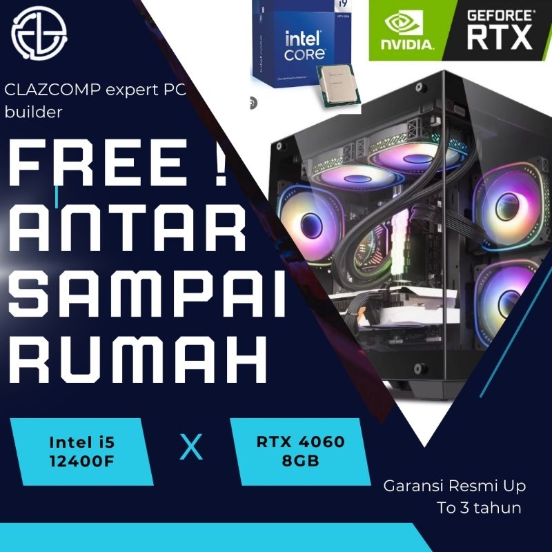 Jual PC Rakitan Gaming i5 12400F ft RTX 4060 Nvidia Garansi Resmi Indonesia | Shopee Indonesia