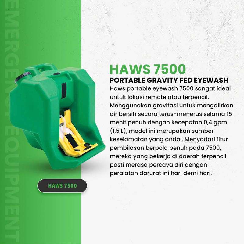Jual Eye Wash HAWS 7500 16 Gallon Portable Eyewash Station | Shopee ...