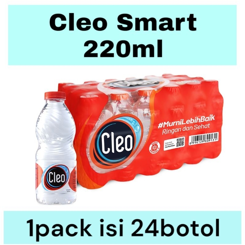 Jual Cleo Smart | Cleo Botol Mini - 220ml | 1pack isi 24botol | Shopee Indonesia