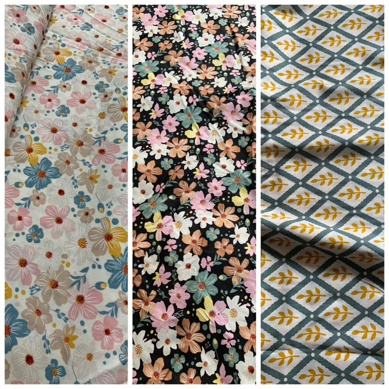 Jual bahan kain katun rayon/rayon premium/rayon motif bunga/rayon ...