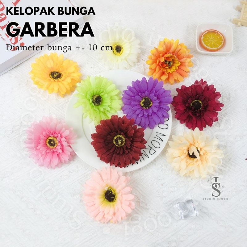 Jual KEPALA BUNGA GARBERA 10CM daisy aster kain artificial flower ...