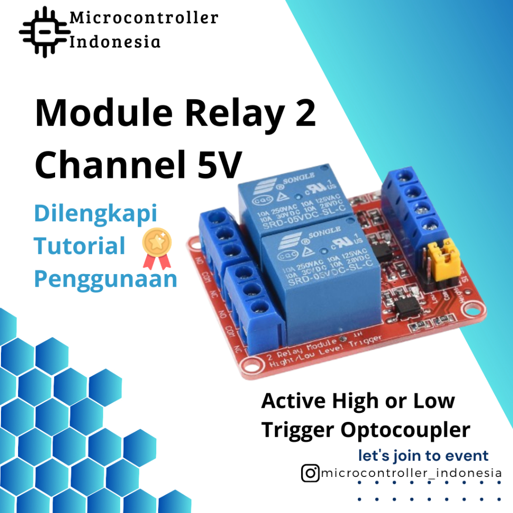 Jual Module Relay 2 Channel 5V Active High or Low Trigger Optocoupler ...