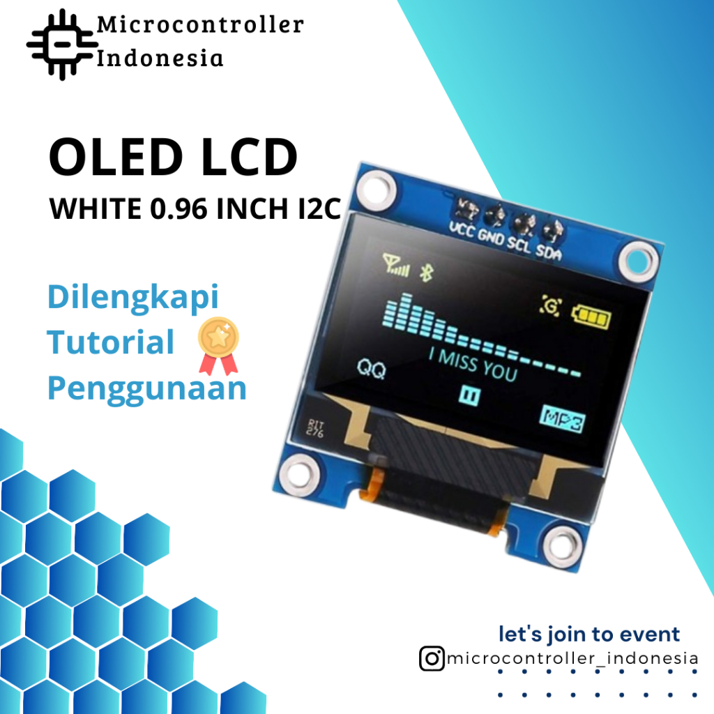 Jual OLED WHITE PUTIH 0.96 INCH I2C IIC 128X64 DISPLAY MODULE LCD ...