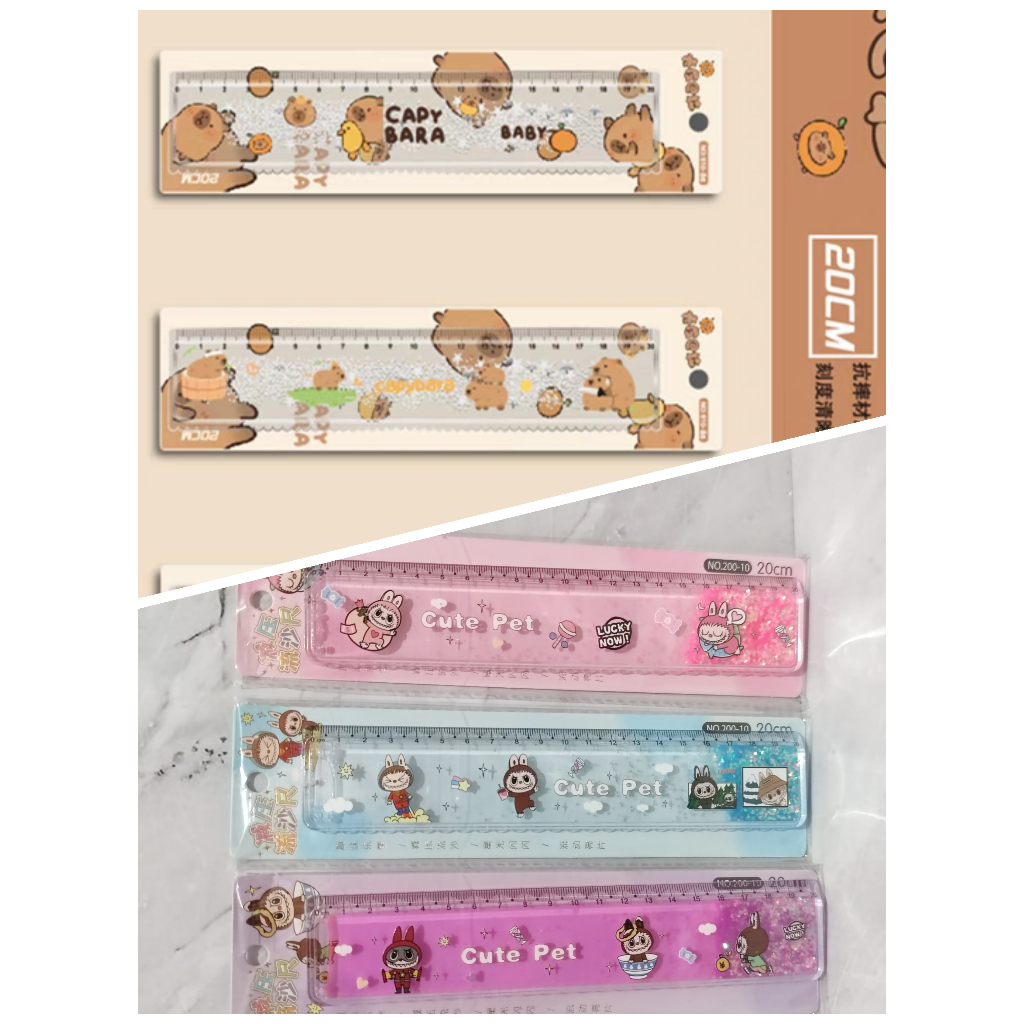Jual Penggaris Lucu Pasir Capybara / Quicksand Ruler Capybara Labubu ...