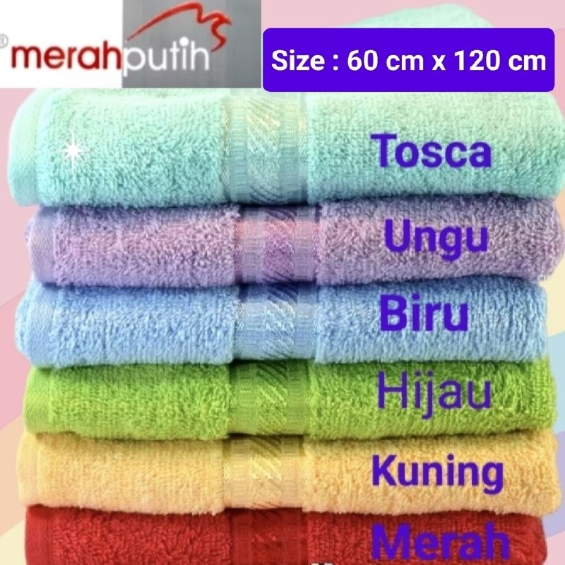Jual Handuk merah putih 60 x 120 cm (harga promo toko baru)| Handuk ...