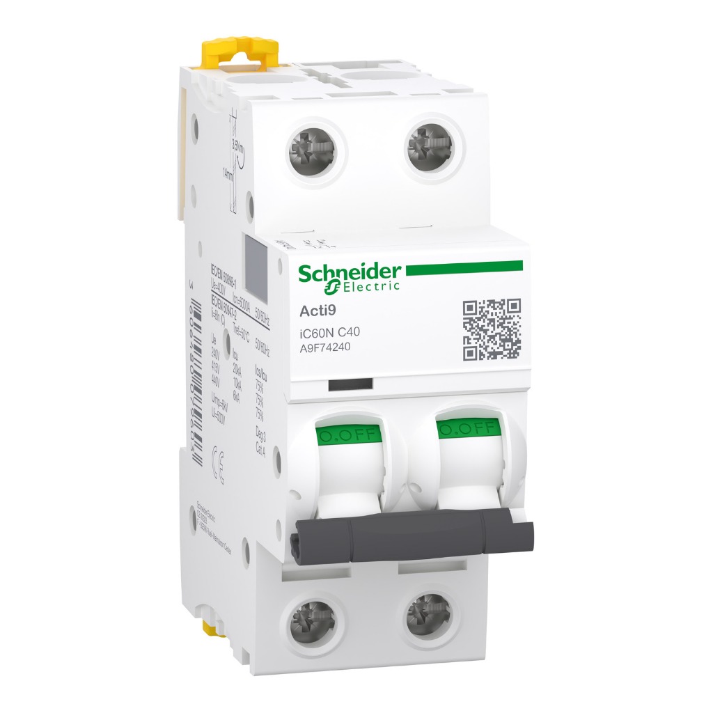 Jual Schneider A9F74240 iC60N miniature circuit breaker 2P 40A C curve | Shopee Indonesia