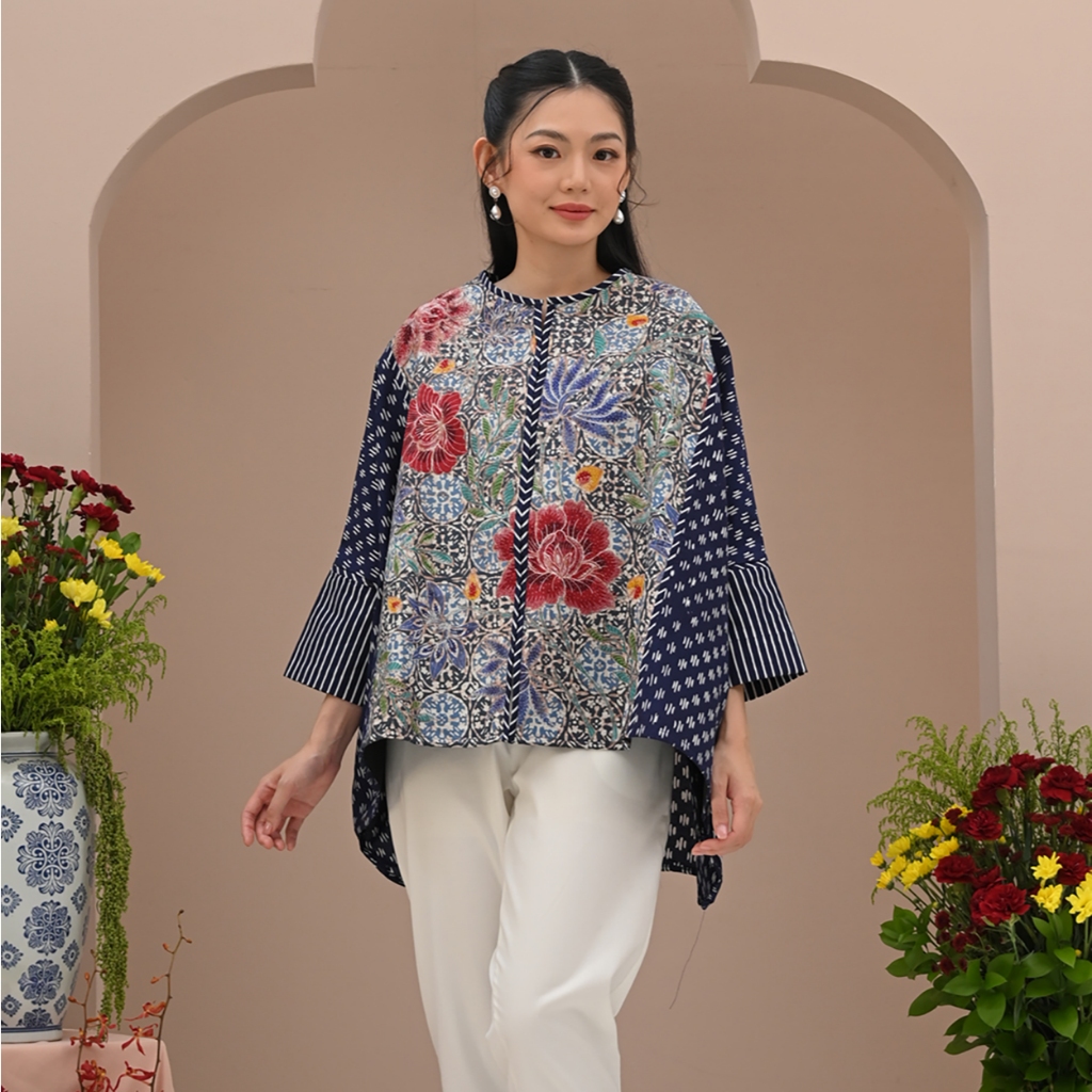 Jual NONA RARA - Miki Encim T3283, Baju kerja blouse batik wanita ...