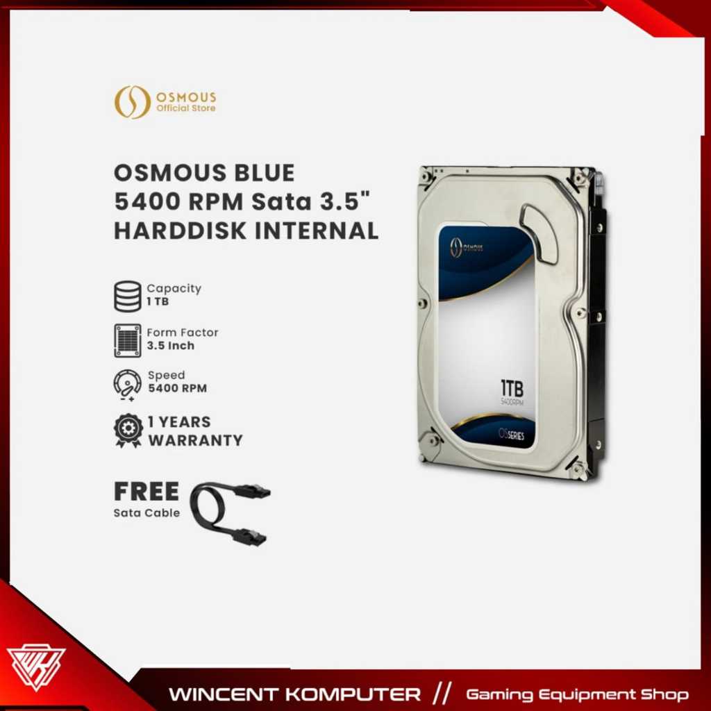 Jual Hardisk HDD Internal CCTV Osmous 1TB 2TB 3 TB 4TB Blue Internal Sata 3.5" 5400RPM | Shopee ...