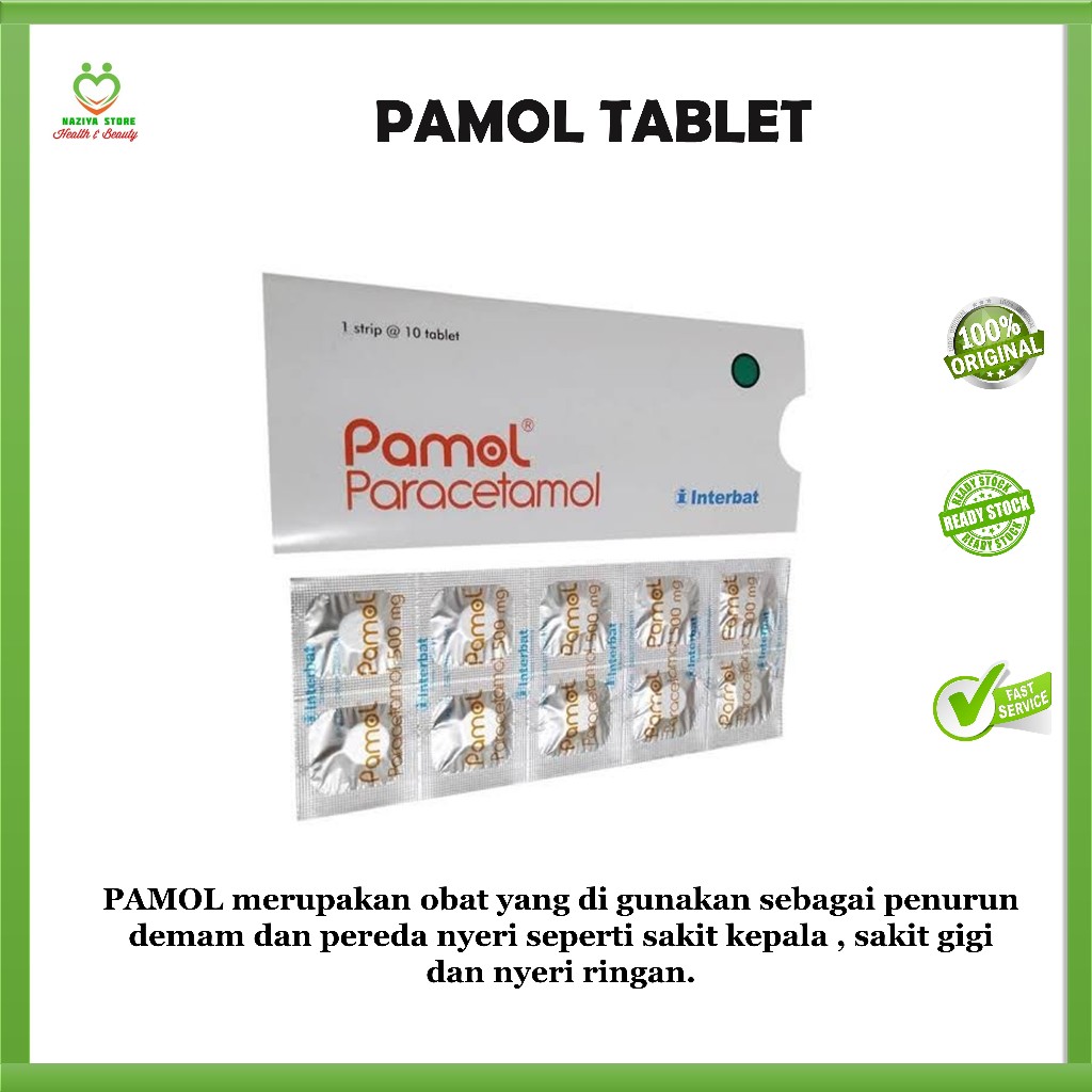 Jual PAMOL TABLET Strip 10 Tablet - Paracetamol Obat Demam Panas Dewasa ...