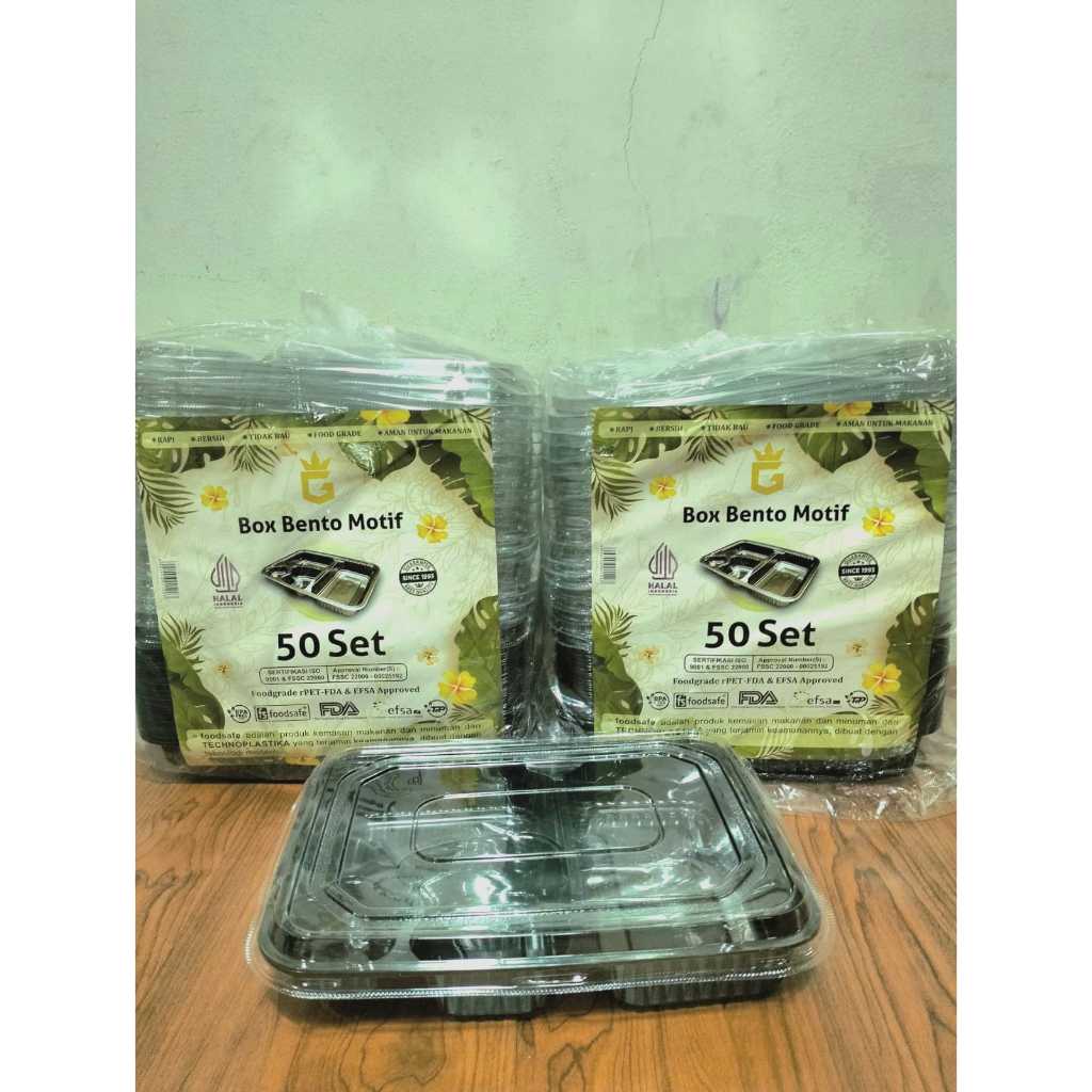Jual Mika Bento Sekat 4 Bintang isi 50pcs / Kotak Makan Sekat 4 / Kotak ...