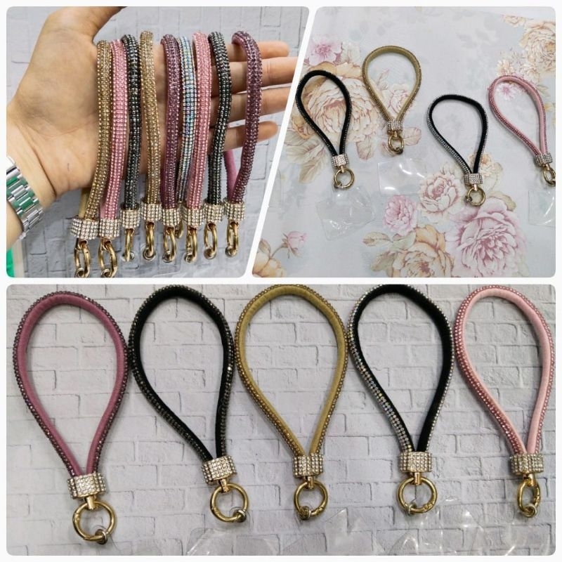 Jual Tali Gantungan Hp / Gelang Hp Bling Bling Hitam Silver Pink Maroon ...