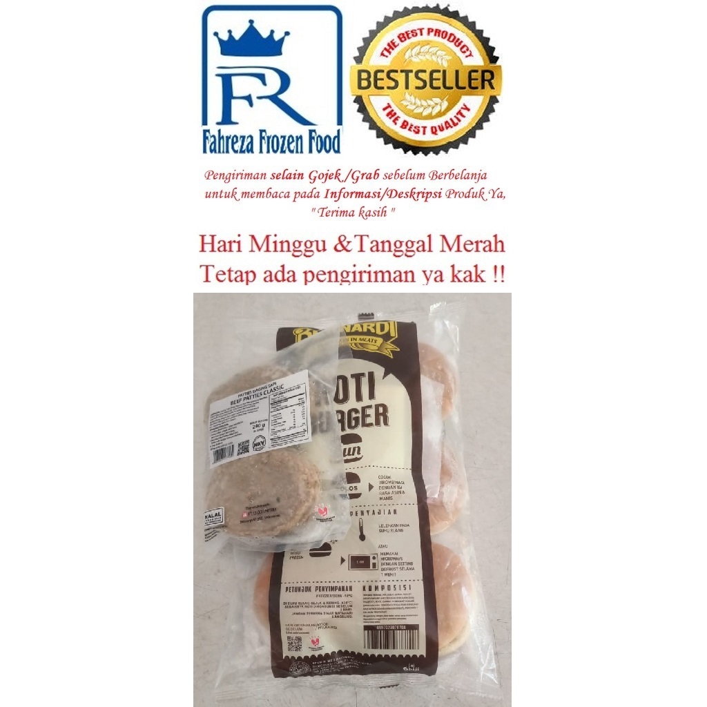 Jual Paket Roti Burger Besar Bernardi + Bernardi Beef Patties Classic ...