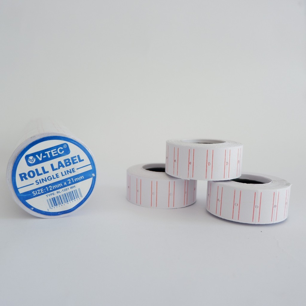 Jual VTEC ROLL LABEL SINGLE LINE TYPE RL-1201 WH / Kertas Label ...