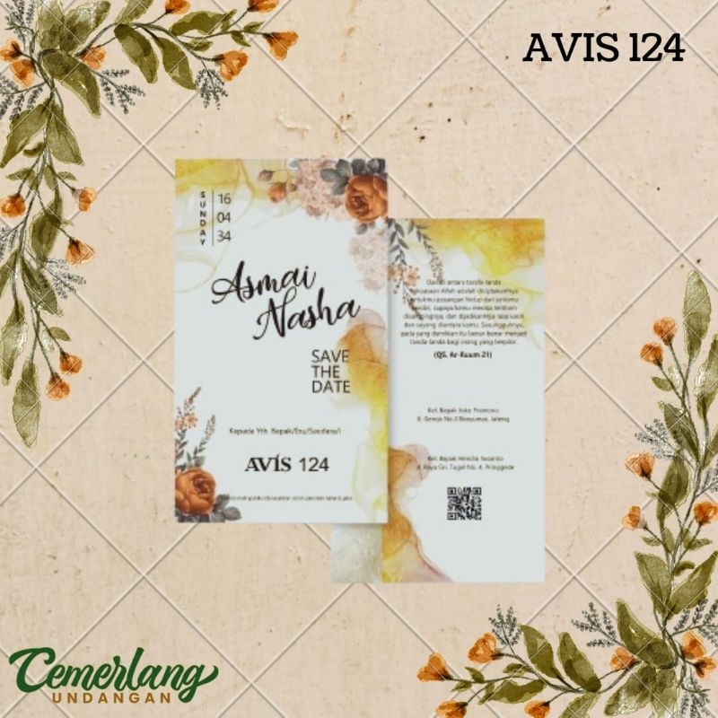 Jual Blangko Undangan atau Kertas Undangan Pernikahan AVIS 124 Harga ...