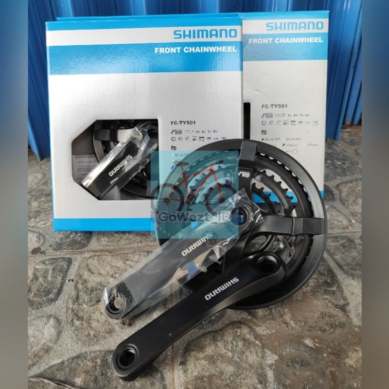 Jual Gear Gir Crank Sepeda 3 Susun Shimano TY501 Alloy 48T 42T Hitam 3 ...