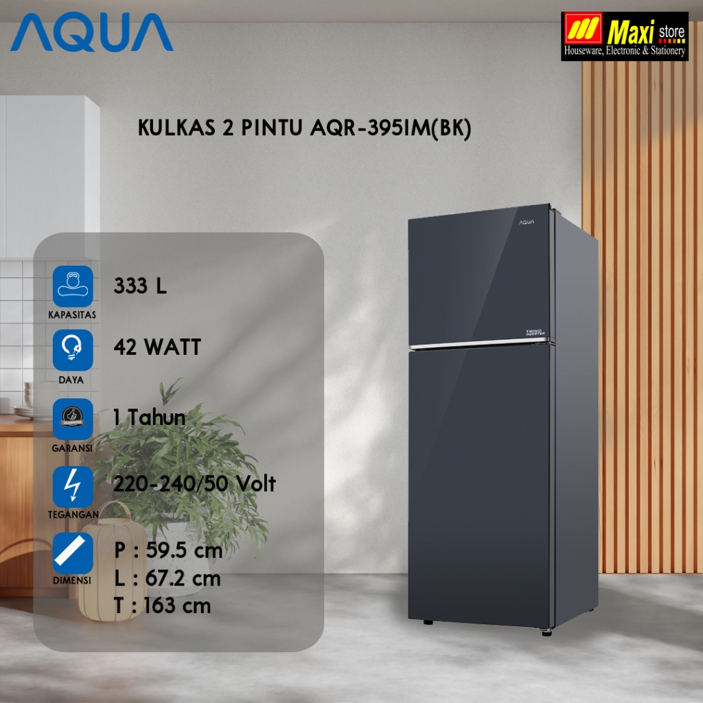 Jual AQUA Kulkas 2 pintu 333L AQR-395IM(BK) - Garansi Resmi | Shopee Indonesia