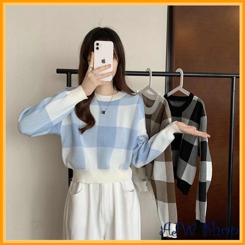 Jual AJW Crop Lengan Panjang Rajut Import Premium TP | Atasan Crop Top Lengan Panjang Import ...