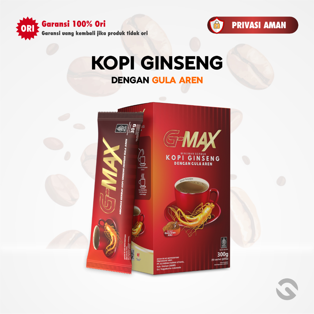 Jual 1 Sachet G-MAX Kopi Ginseng Dengan Gula Aren | Solusi Herbal Energi penambah stamina pria ...