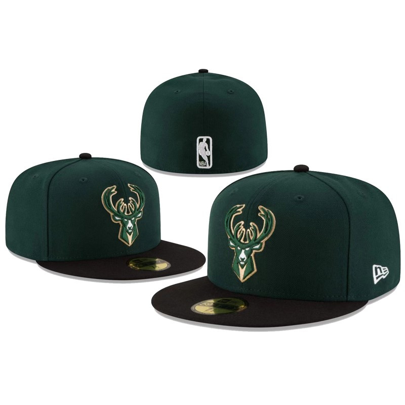 Jual Topi Fitted Milwaukee Bucks Green Black List Gold Bordir Build Up ...