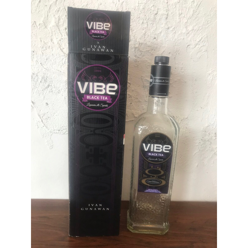 Jual botol bekas minuman keras miras VIBE BLACK TEA botol antik botol ...