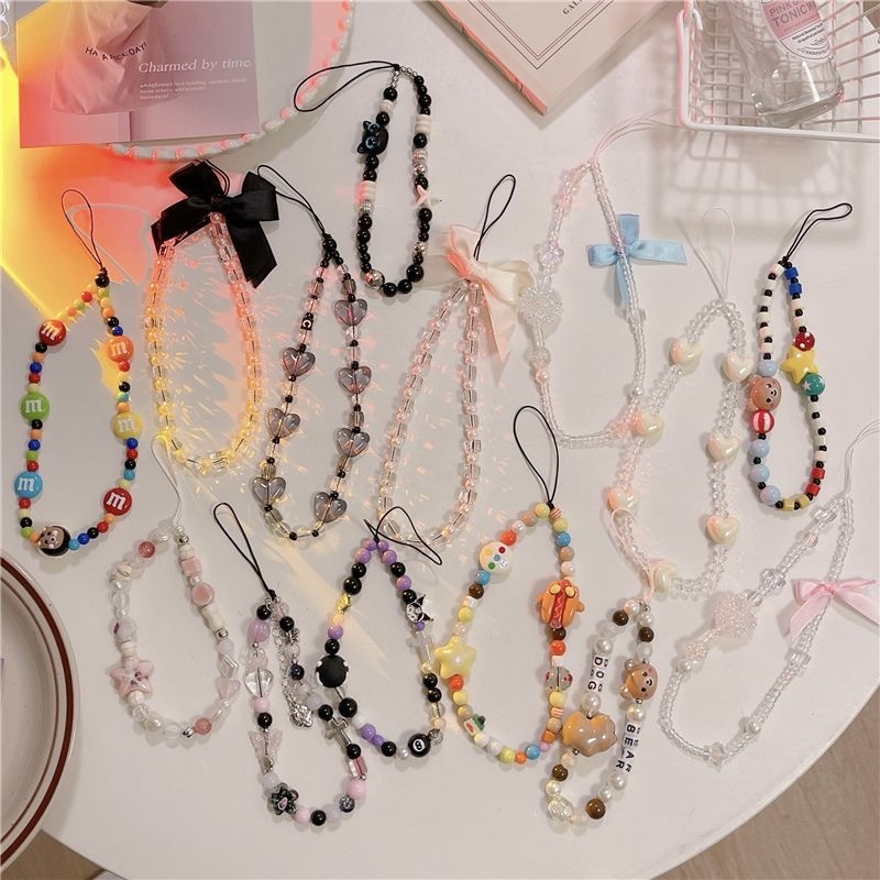 Jual Fashion Kartun Hewan Bunga Busur Manik Rantai Ponsel Akrilik ...