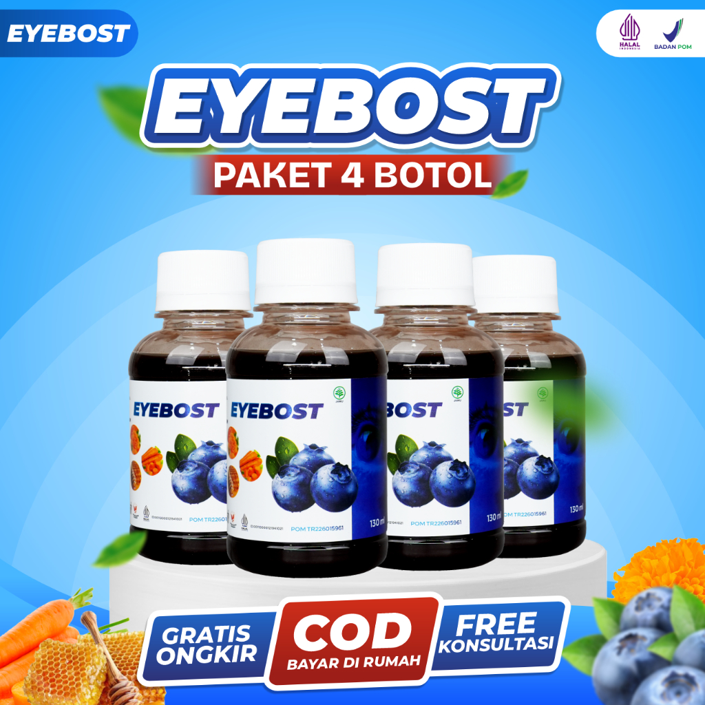 Jual Eyebost - Madu Herbal Vitamin Mata Minus Buram Paket 4 Botol ...