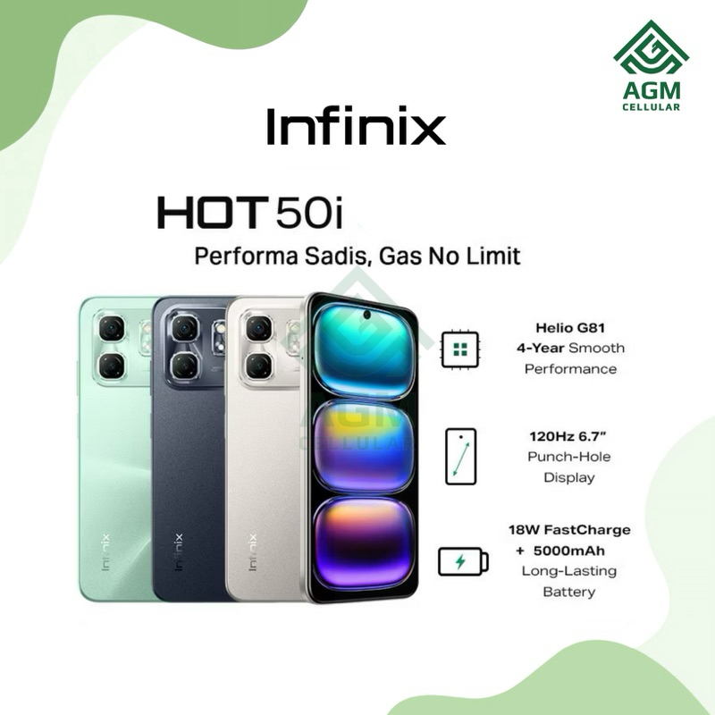 Jual HANDPHONE INFINIX HOT 50I RAM 6GB/128GB (Sleek Black, Titanium ...