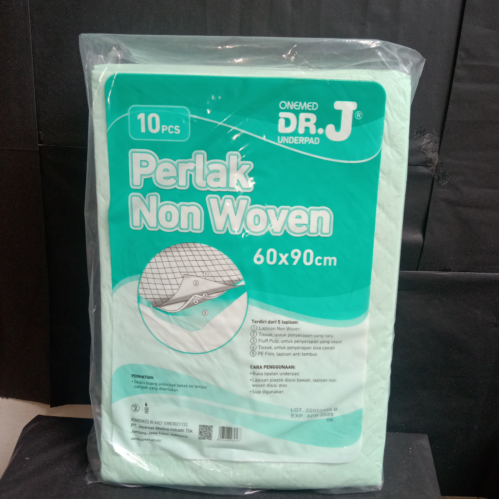 Jual Underpad Dr J Alas Perlak isi 10 60x90 cm DIJAMIN Tebal Menyerap ...
