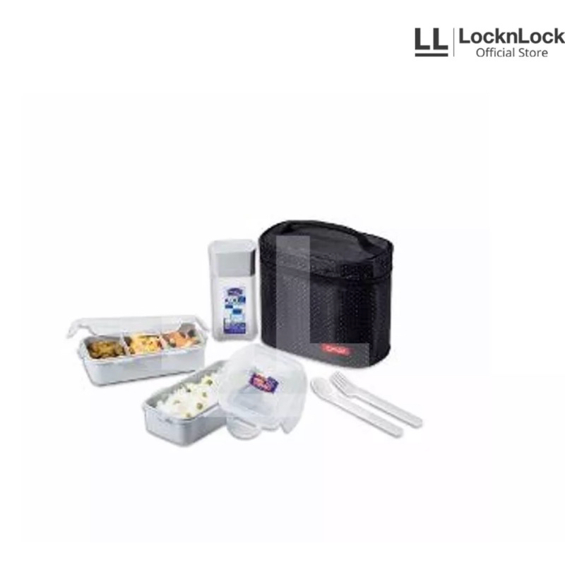 Jual Lock n Lock Lunch Box Set dengan Botol Air Minum dan Sendok Garpu ...