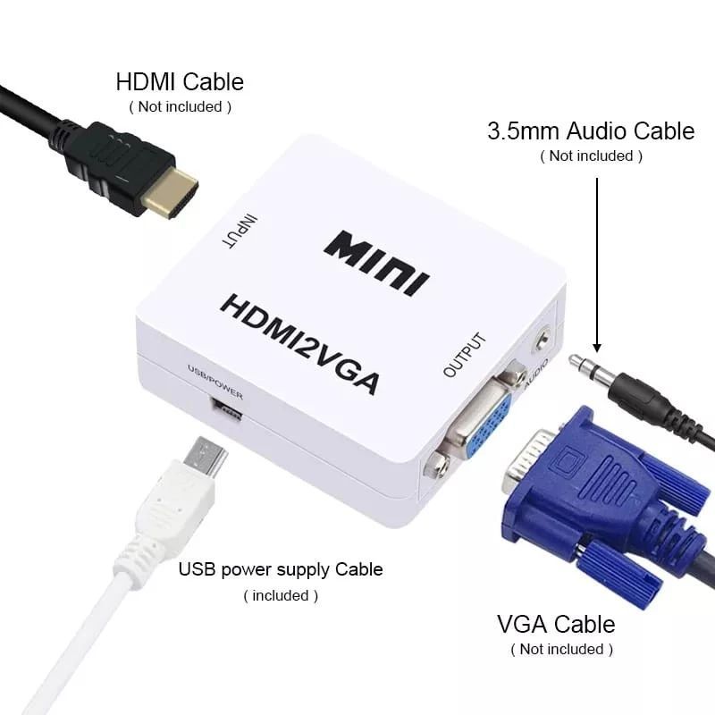 Jual Converter Konektor HDMI TO VGA HDMI2VGA Digital Analog HD 1080p ...