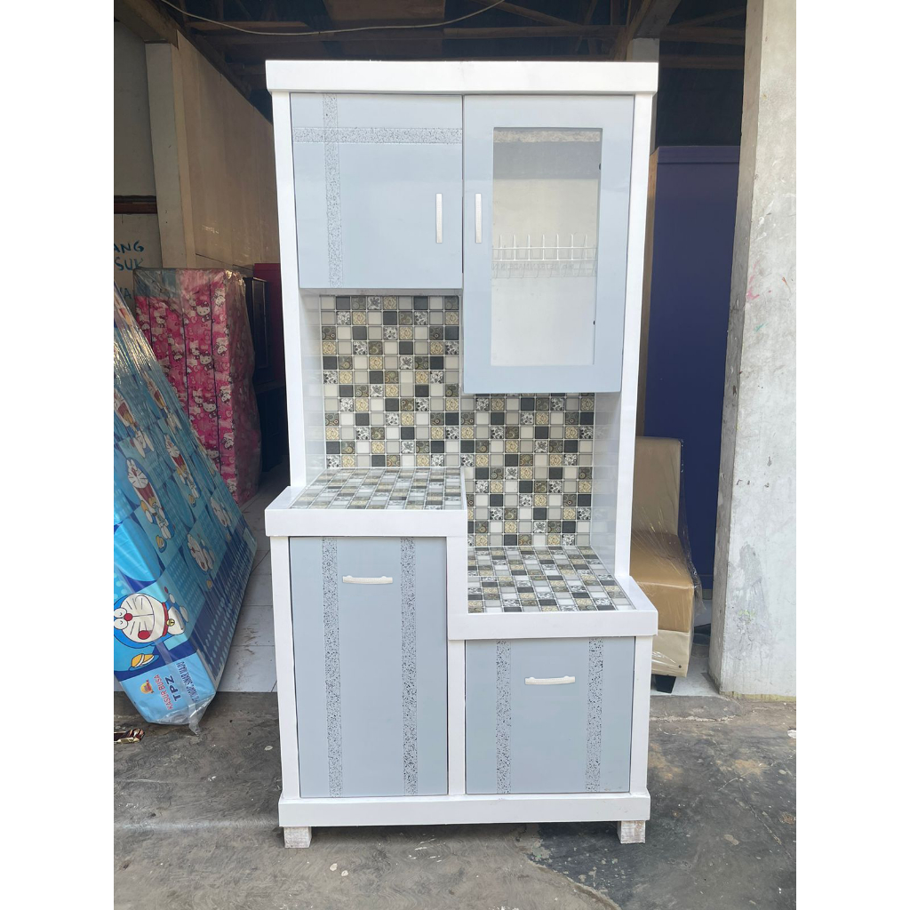 Jual LEMARI PIRING KAYU MULTIPLEK / KITCHEN SET / RAK PIRING MINIMALIS ...