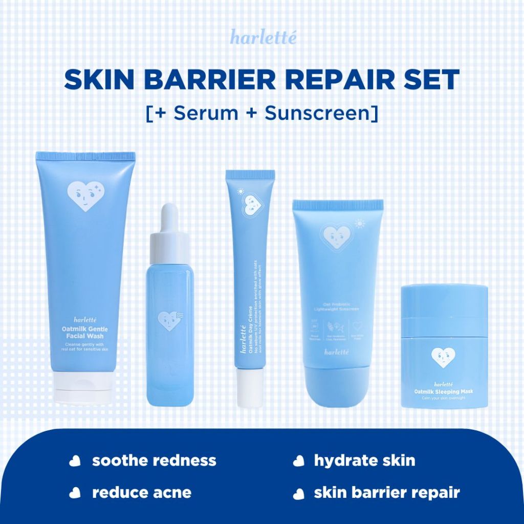Jual Harlette Oatmilk Bundle [+SERUM +SUNSCREEN] | 5 PRODUK untuk Kulit ...