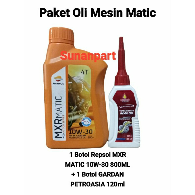 Jual Paket Oli Mesin Motor Matic Repsol MXR MATIC 10W-30 800ml ORIGINAL | Shopee Indonesia