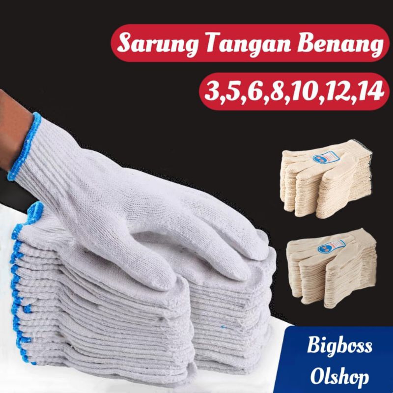 Jual Sarung Tangan Kain Putih Benang 3,5,6,8,10,12,14 Alat perlindungan ...