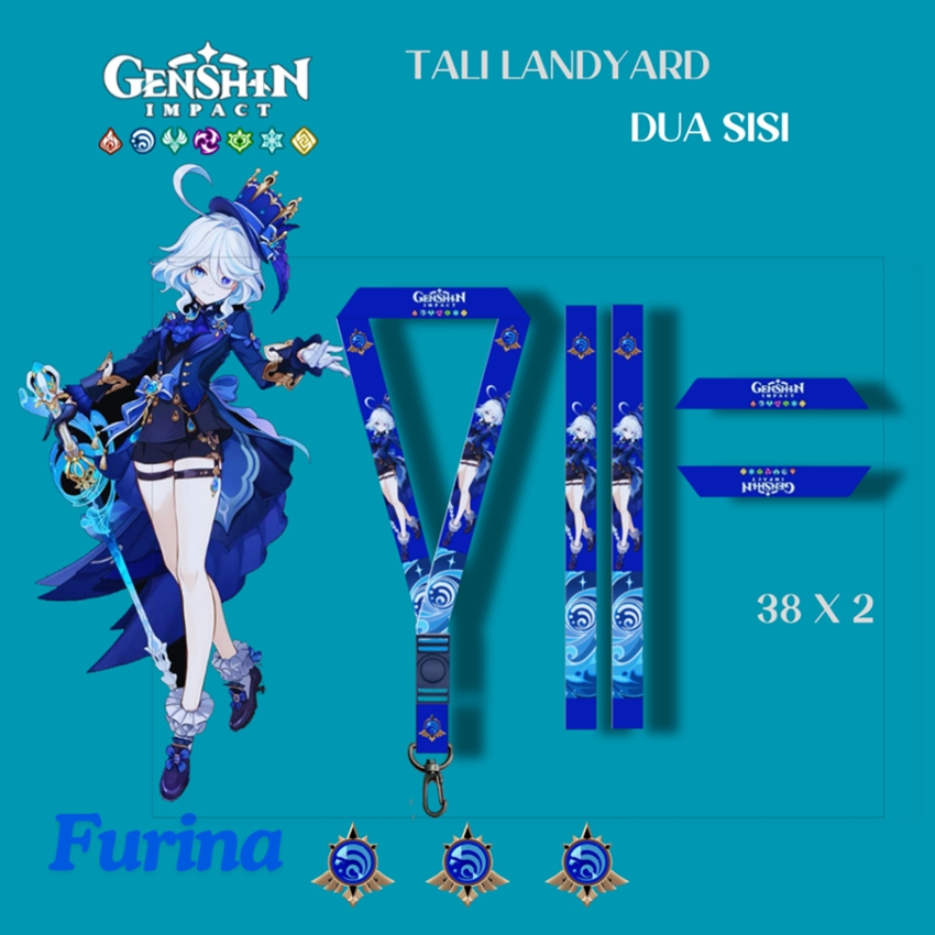 Jual STRAP LANYARD ID CARD Genshin Impect Furina Gantungan Kunci Tali ...