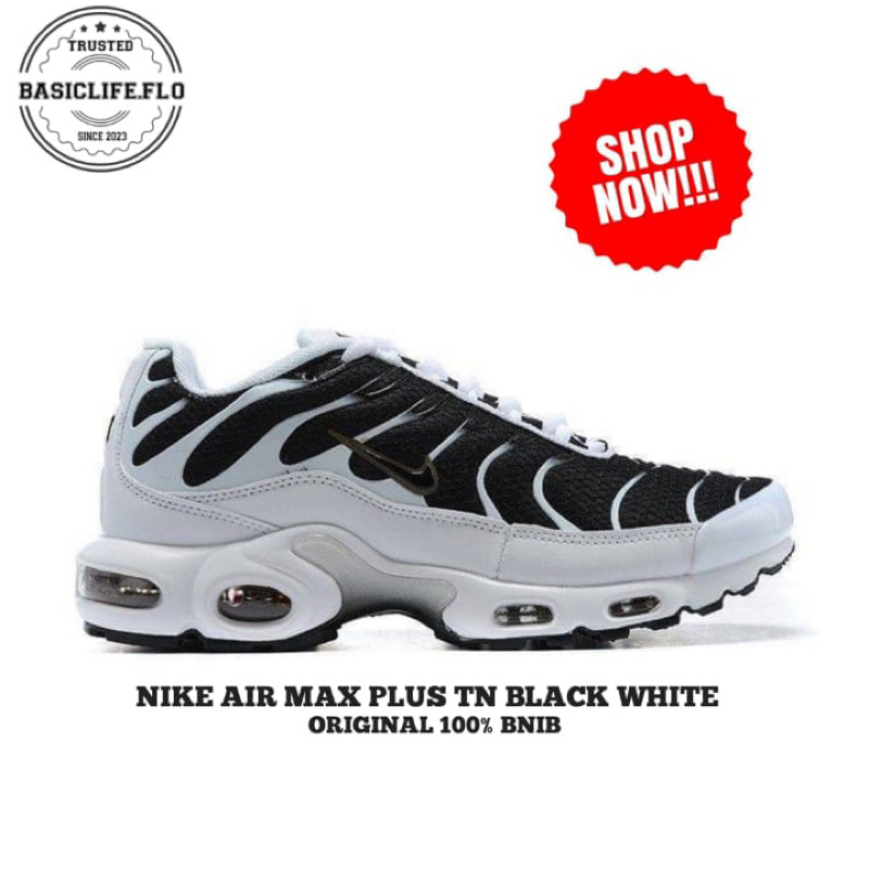Jual (BSL) Nike Airmax Plus TN Black White Original 100% BNIB | Shopee ...