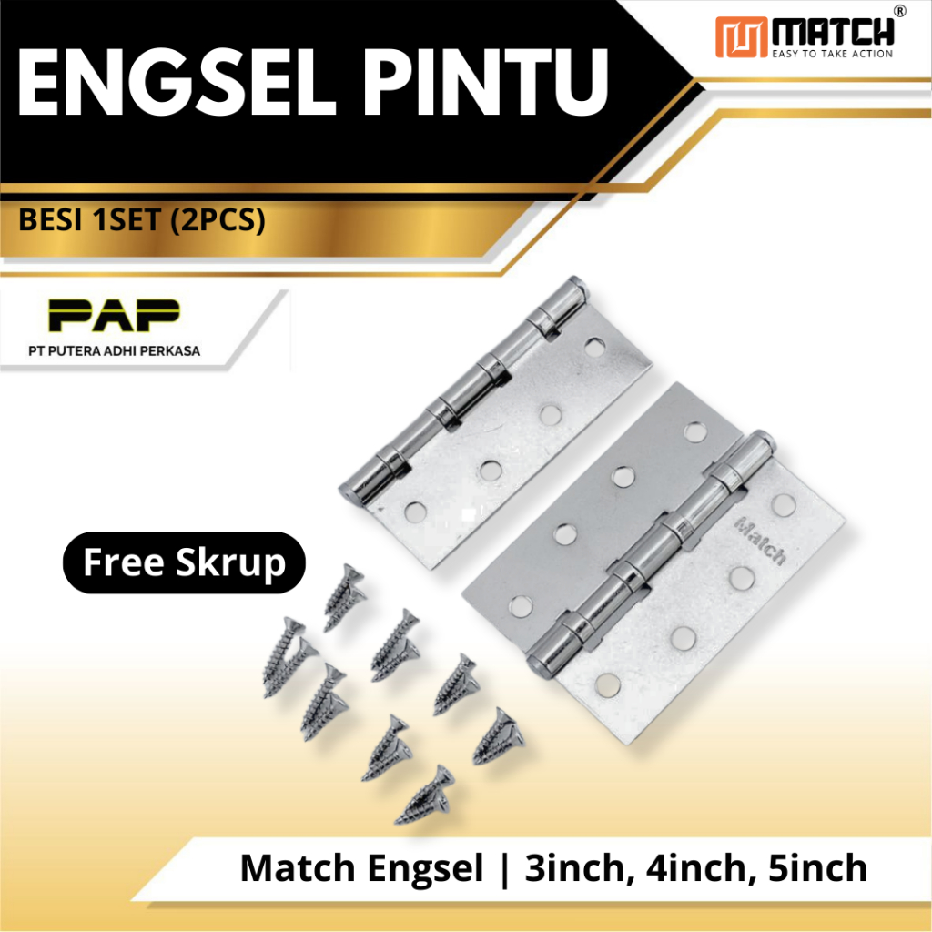 Jual Match Engsel Besi Match 3" / 4" / 5 " inch Engsel Besi Pintu ...