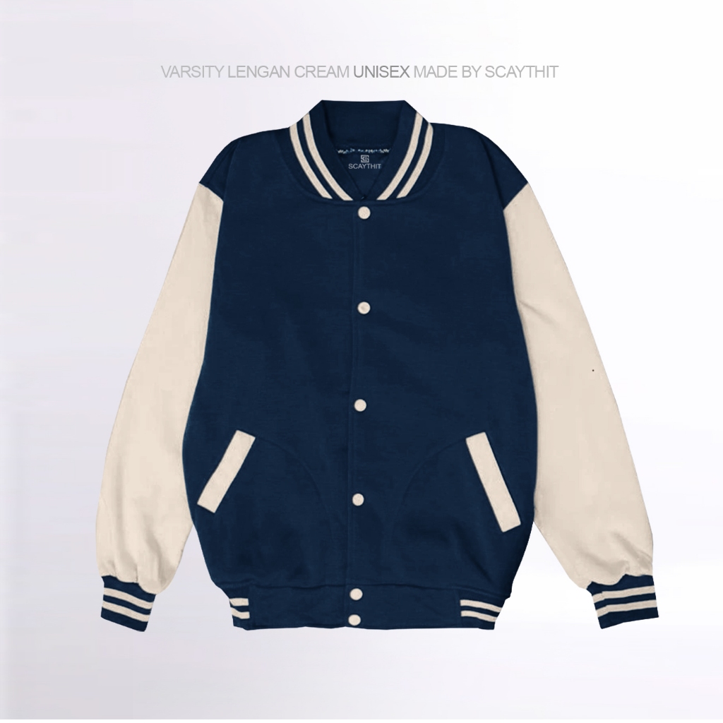 Jual Scaythit - Jaket Varsity Kancing Distro Unisex Polos Keren Pria ...