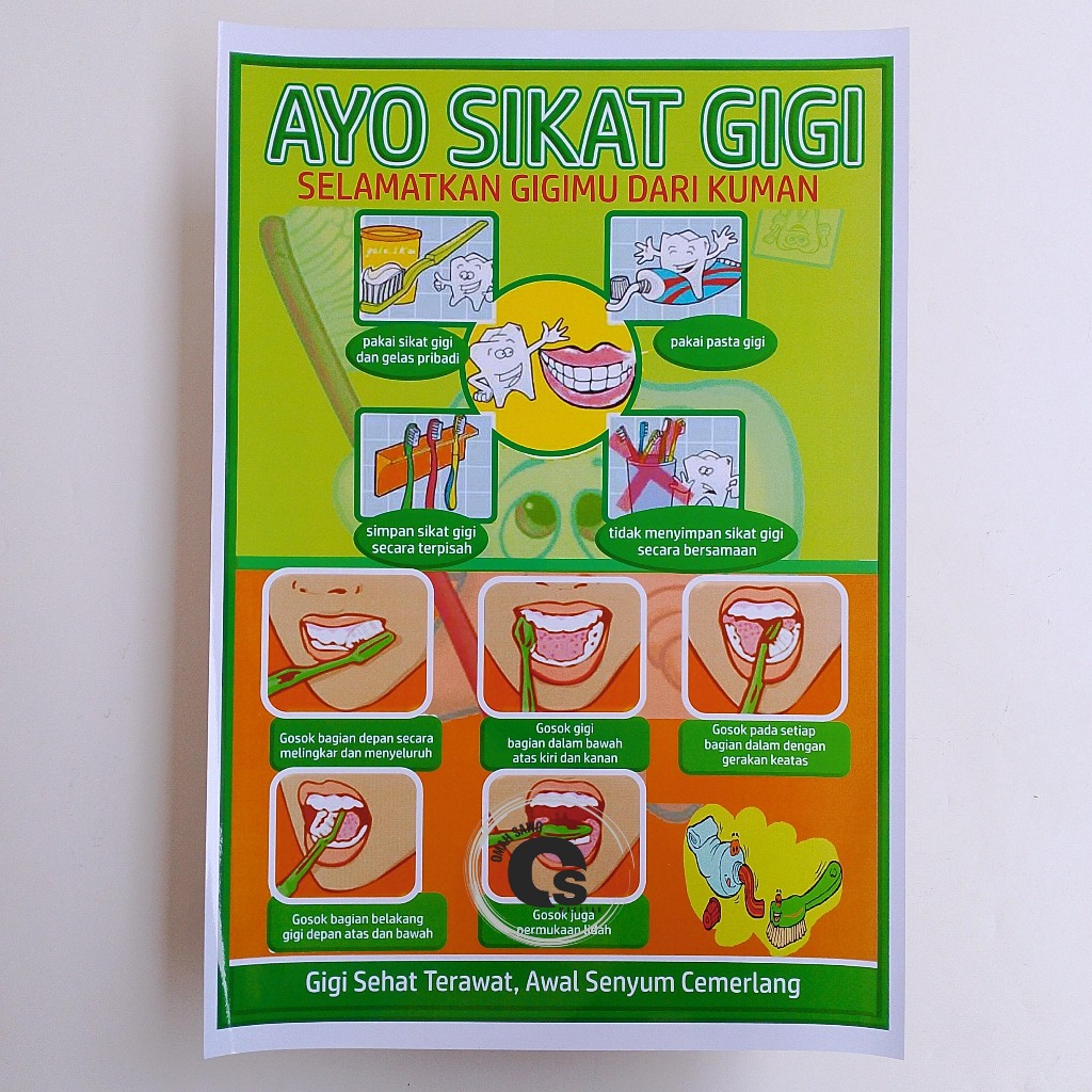 Jual Poster Ayo Sikat Gigi - Selmatkan Gigimu Dari Kuman - Kesgilut ...