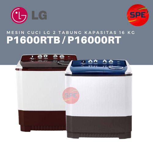 Jual Mesin Cuci 2 Tabung LG Kapasitas 16 KG P1600RTB / P1600RT Garansi ...
