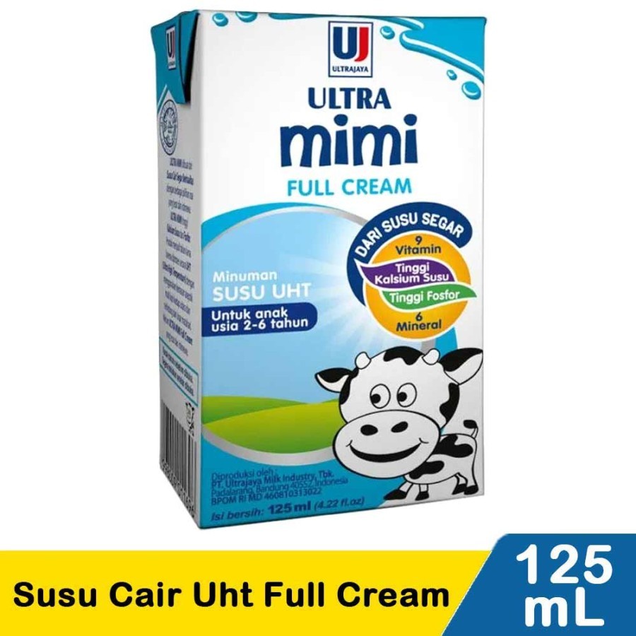 Jual Ultra Mimi Susu Cair Uht Full Cream 125 ml - Susu Mimi Full Cream ...