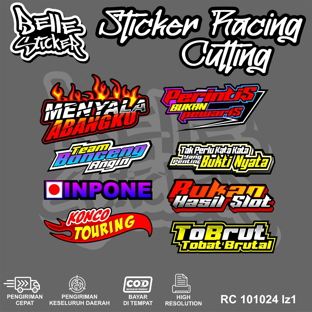 Jual Stiker Racing Vinyl Sticker VIRAL Kata Kata Hitz Racing Viral Hypebeast Motor Mobil (Vynil ...